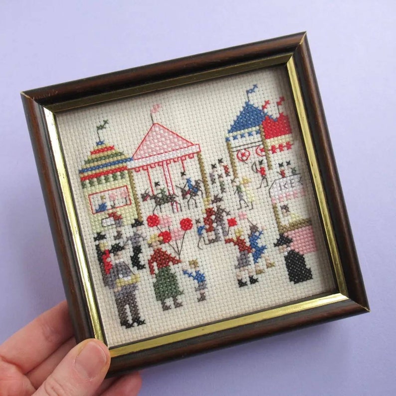 Vintage Cross Stitch Picture Based on Work by L S Lowry - Etsy