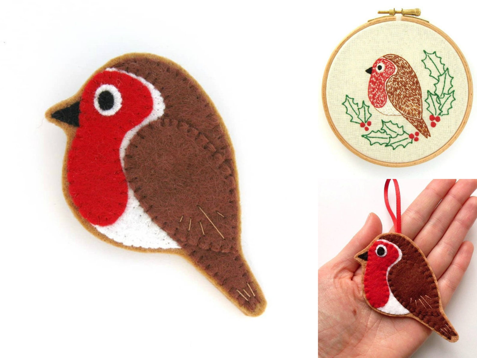 Robin PDF Pattern - Felt Bird Sewing Tutorial and Embroidery Pattern ...