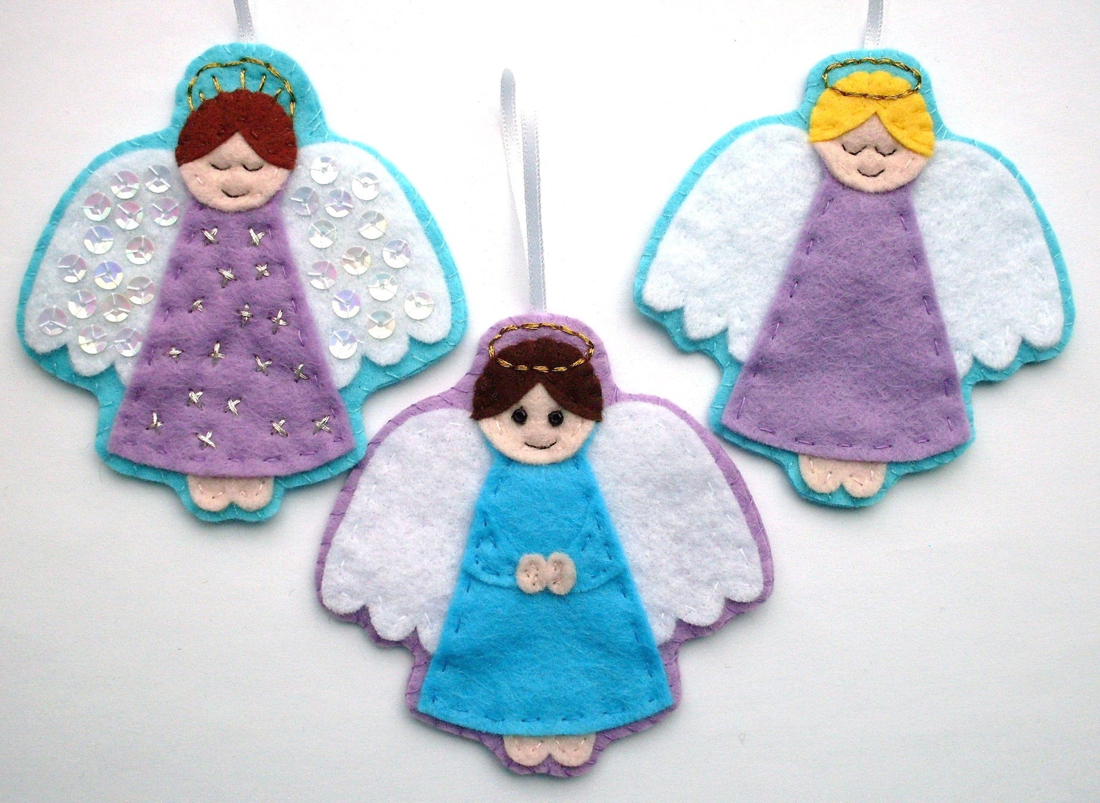 Angels PDF Pattern – Felt Christmas Ornament Sewing Tutorial and ...
