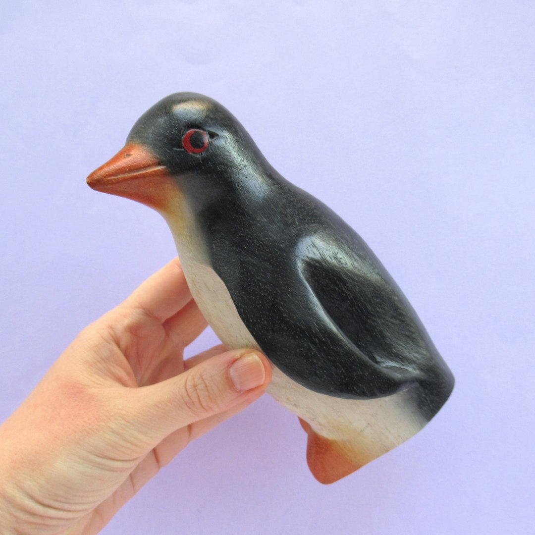 Vintage Penguin Ornament, Wooden Penguin, 90s, 1990s, Home Decor ...