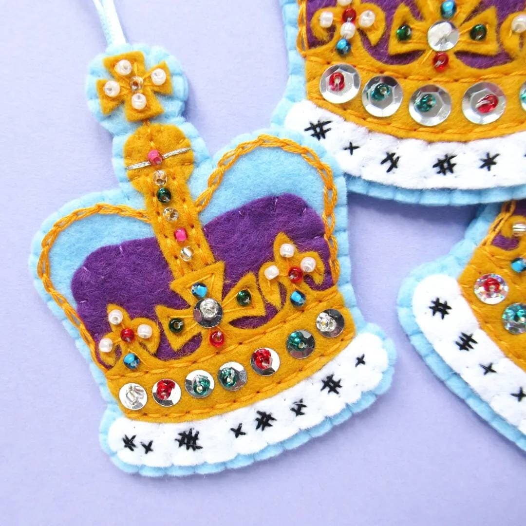Crown PDF Pattern - Felt Coronation Ornament Sewing Tutorial, Sew a ...