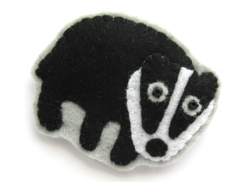 Badger PDF Pattern Felt Woodland Animal Brooch Sewing | Etsy