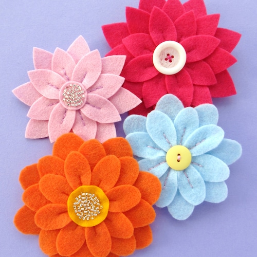Flexible Flowers PDF Pattern Easy Felt Flower Sewing - Etsy