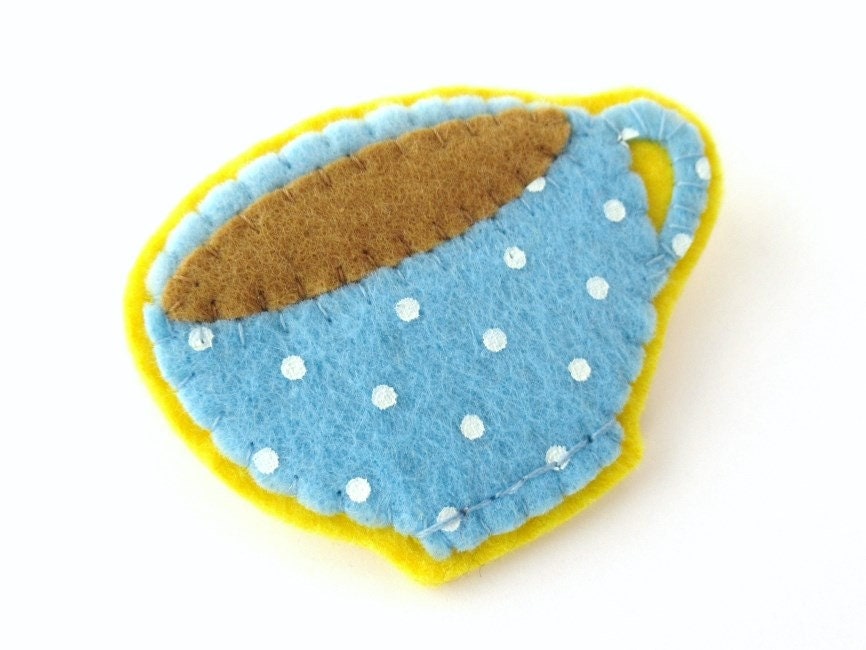 Teapot & Teacup PDF Pattern, Easy Printable Felt Brooch Sewing Tutorial ...