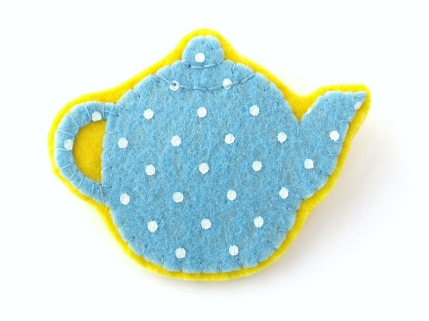 Teapot & Teacup PDF Pattern, Easy Printable Felt Brooch Sewing Tutorial ...