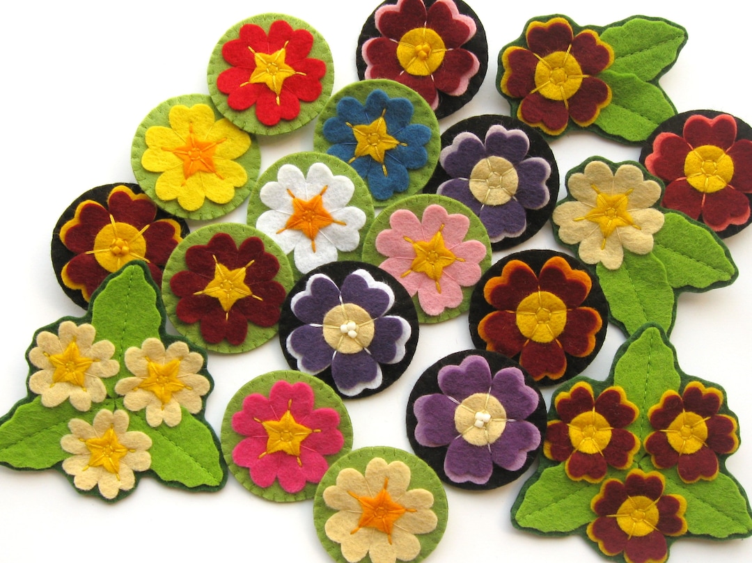 Primroses & Auriculas PDF Pattern - Felt Flower Sewing Tutorial, Sew ...
