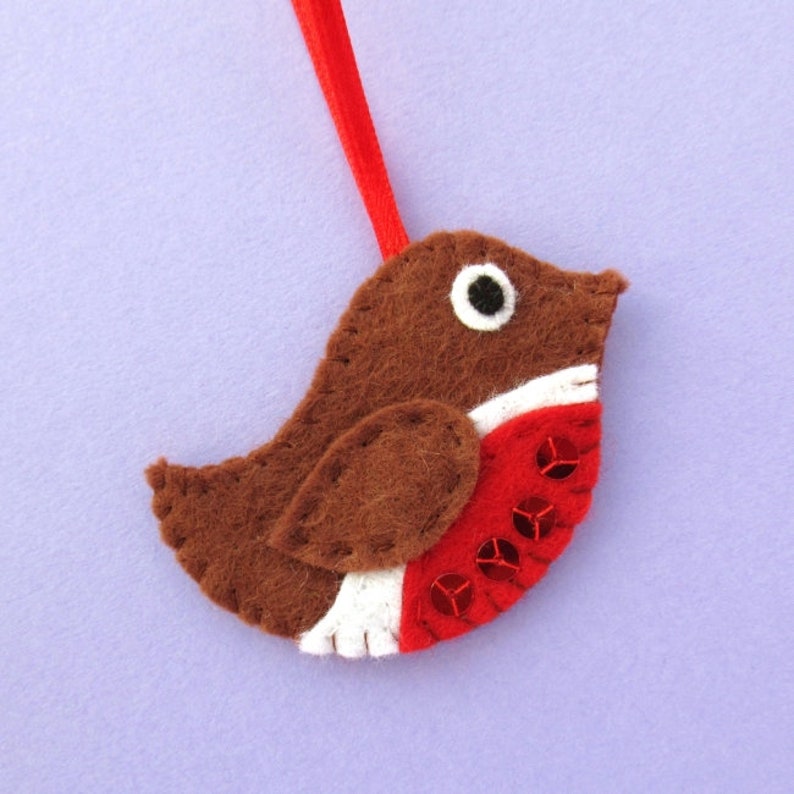 Little Robin PDF Pattern Felt Bird Brooch or Christmas - Etsy UK