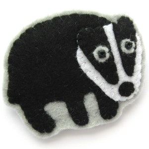 Badger PDF Pattern, Felt Woodland Animal Brooch Sewing Tutorial ...