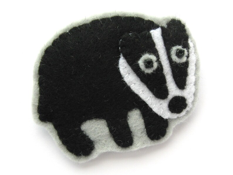 Badger PDF Pattern Felt Woodland Animal Brooch Sewing | Etsy