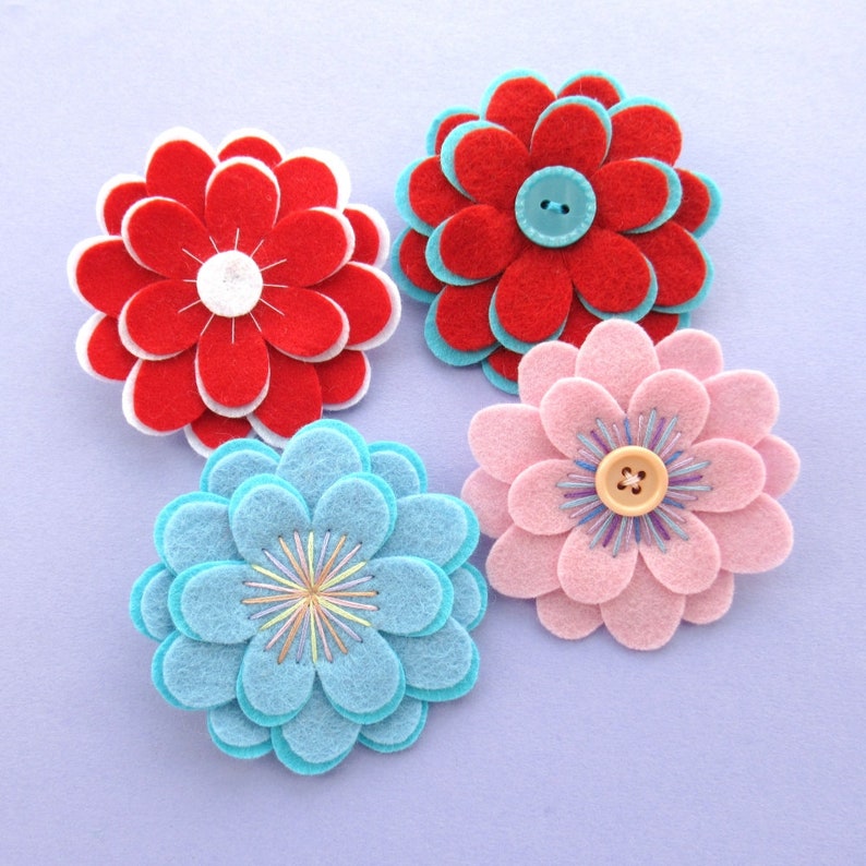 Flexible Flowers PDF Pattern Easy Felt Flower Sewing | Etsy