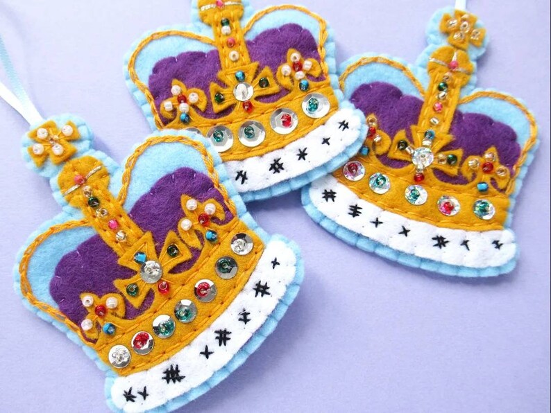 Crown PDF Pattern Felt Coronation Ornament Sewing Tutorial - Etsy