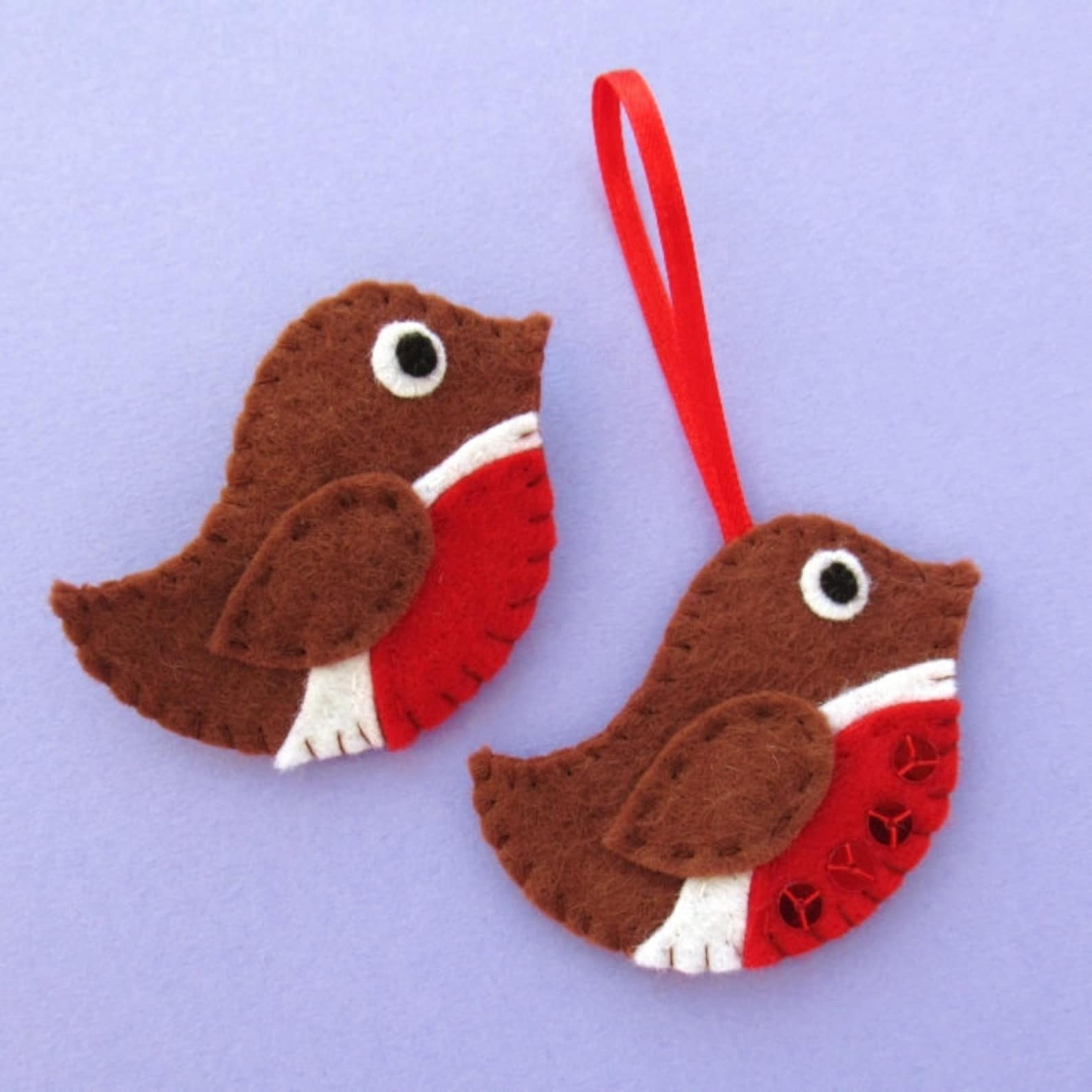 Little Robin PDF Pattern Felt Bird Brooch or Christmas | Etsy