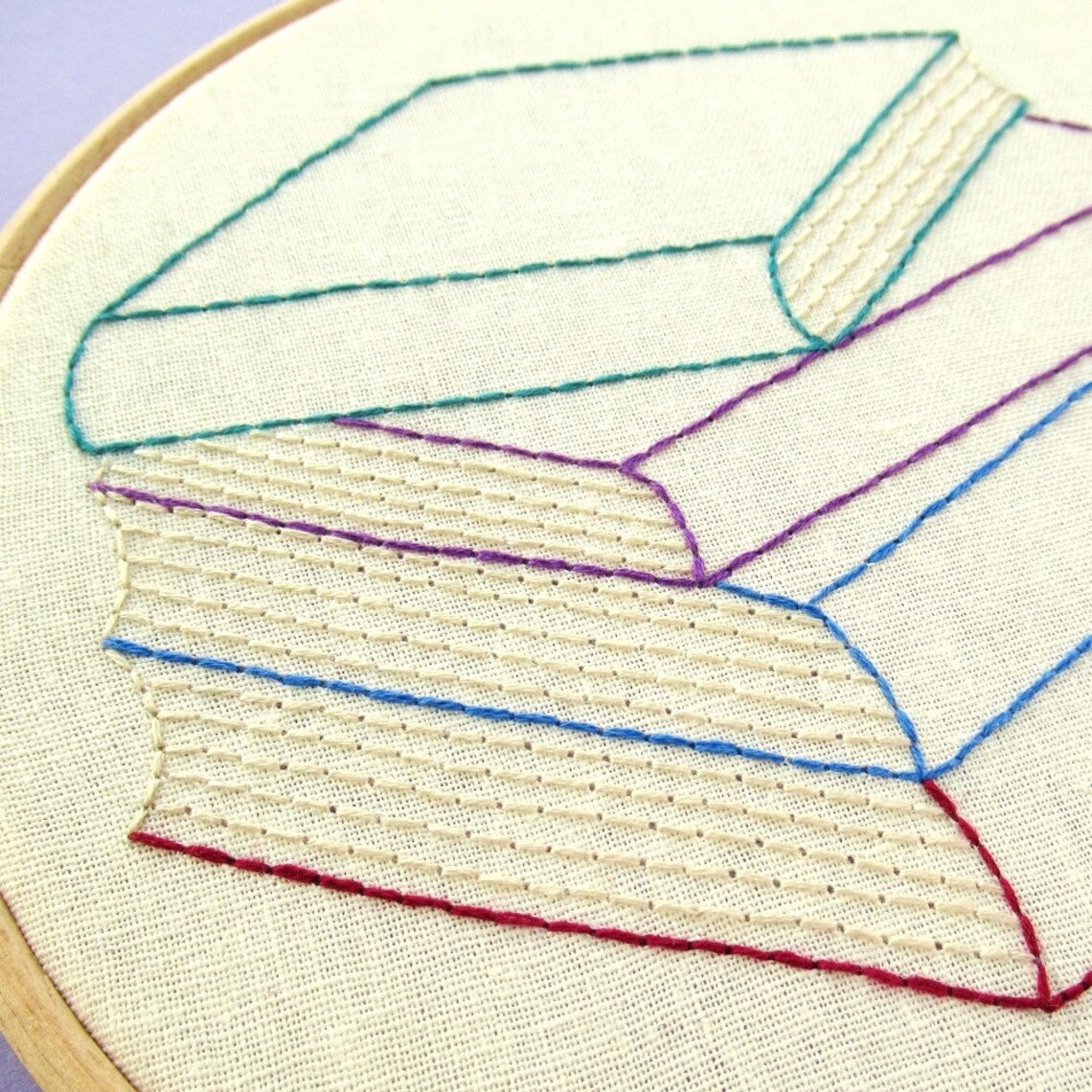 Stack of Books PDF Embroidery Pattern a Customisable | Etsy