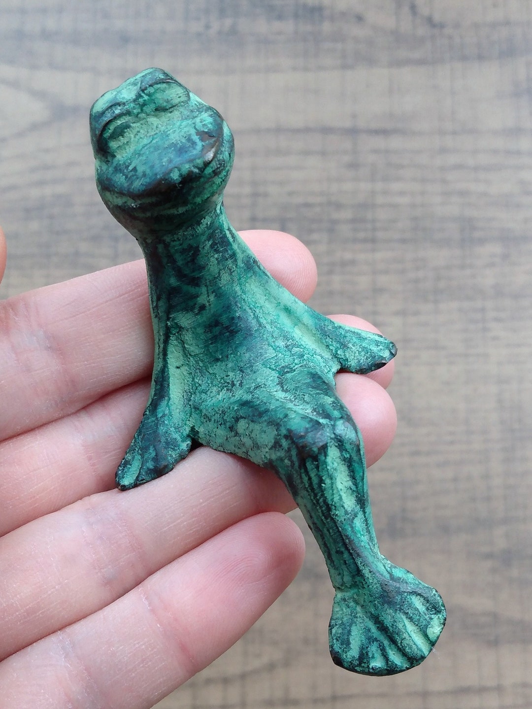 Vintage Metal Frog Ornament, Designed to Sit on the Edge of a Shelf ...