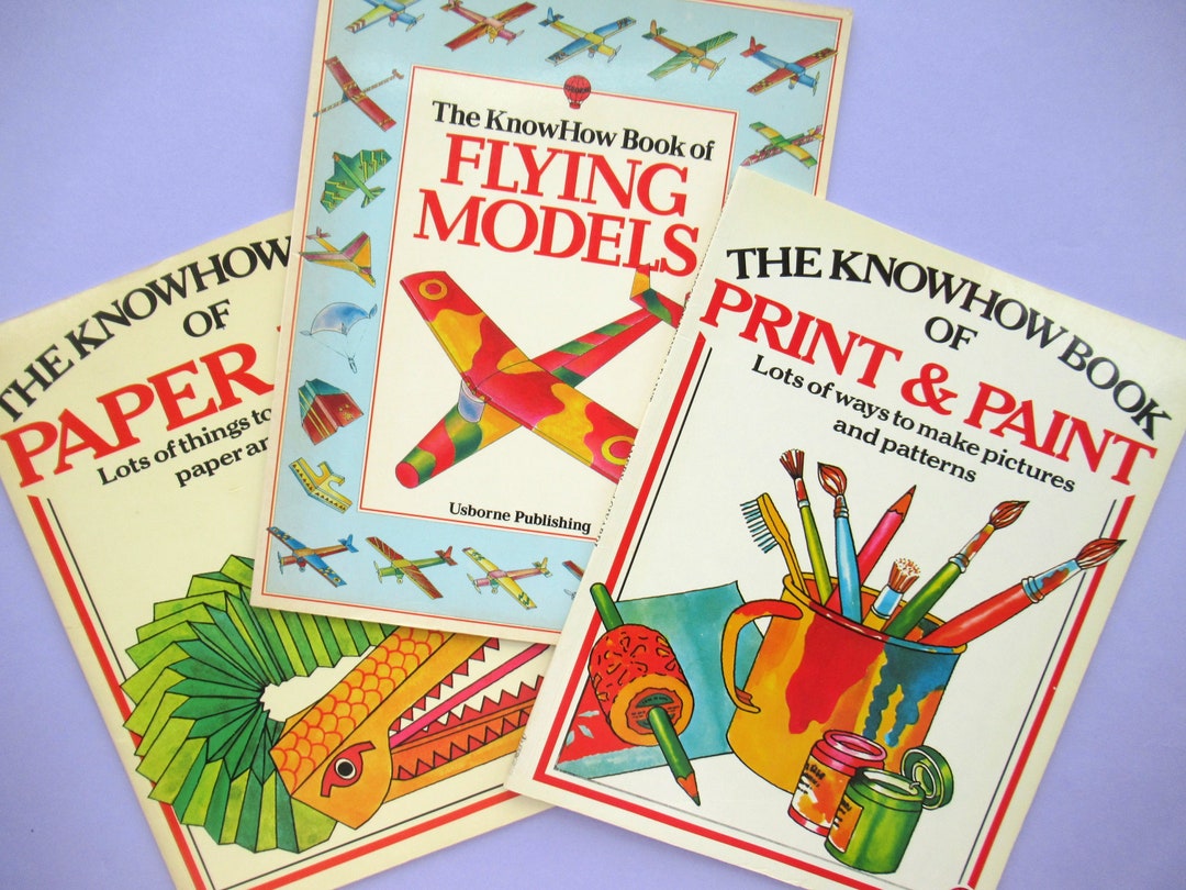 3 Vintage Kids Art / Craft / Activity Books, the Knowhow Book of Paper ...