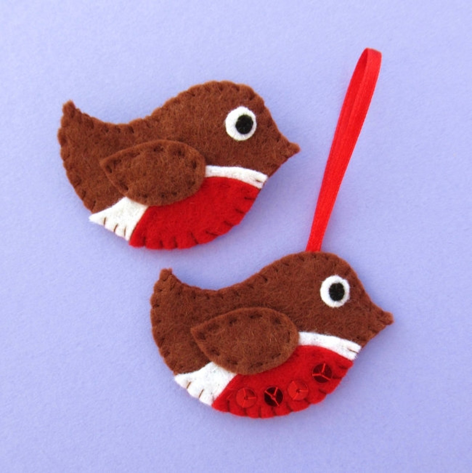 Little Robin PDF Pattern Felt Bird Brooch or Christmas | Etsy