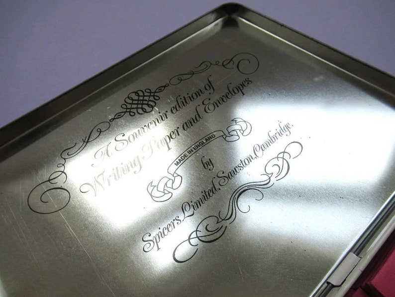 Vintage Tin and Stationery Set Queen Elizabeth II Silver - Etsy
