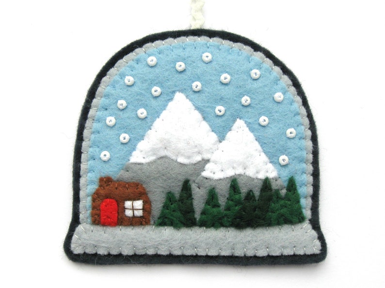 Snow Globe PDF Pattern - Felt Christmas Ornament Sewing Tutorial ...