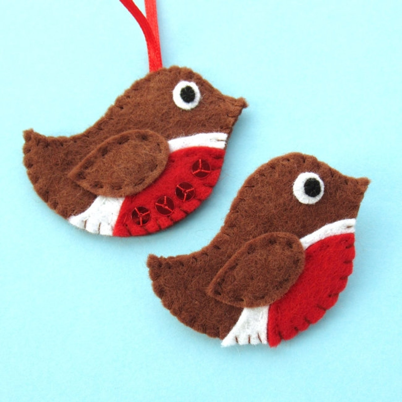 Little Robin PDF Pattern Felt Bird Brooch or Christmas | Etsy