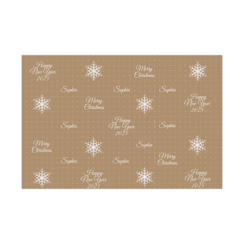 Personalized Christmas Gift Wrap Papers and Happy New Year 2025 in ...
