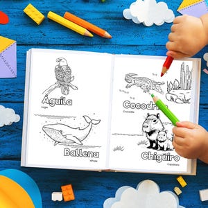 A-Z Spanish Alphabet Animal Coloring Pages | Bilingual Animal ABC ...
