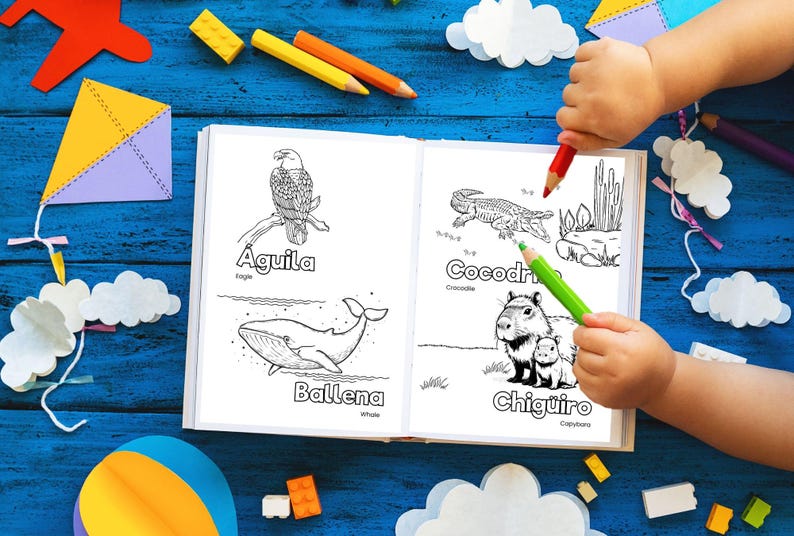 A-Z Spanish Alphabet Animal Coloring Pages | Bilingual Animal ABC ...