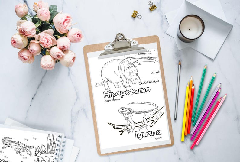 A-Z Spanish Alphabet Animal Coloring Pages | Bilingual Animal ABC ...