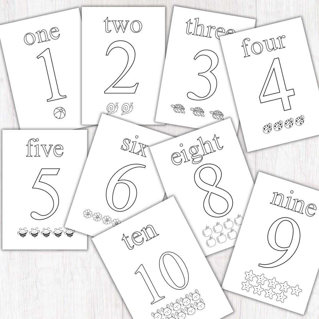Numbers 1 to 10 Coloring Pages for Kids Toddlers Preschoolers Toddlers ...