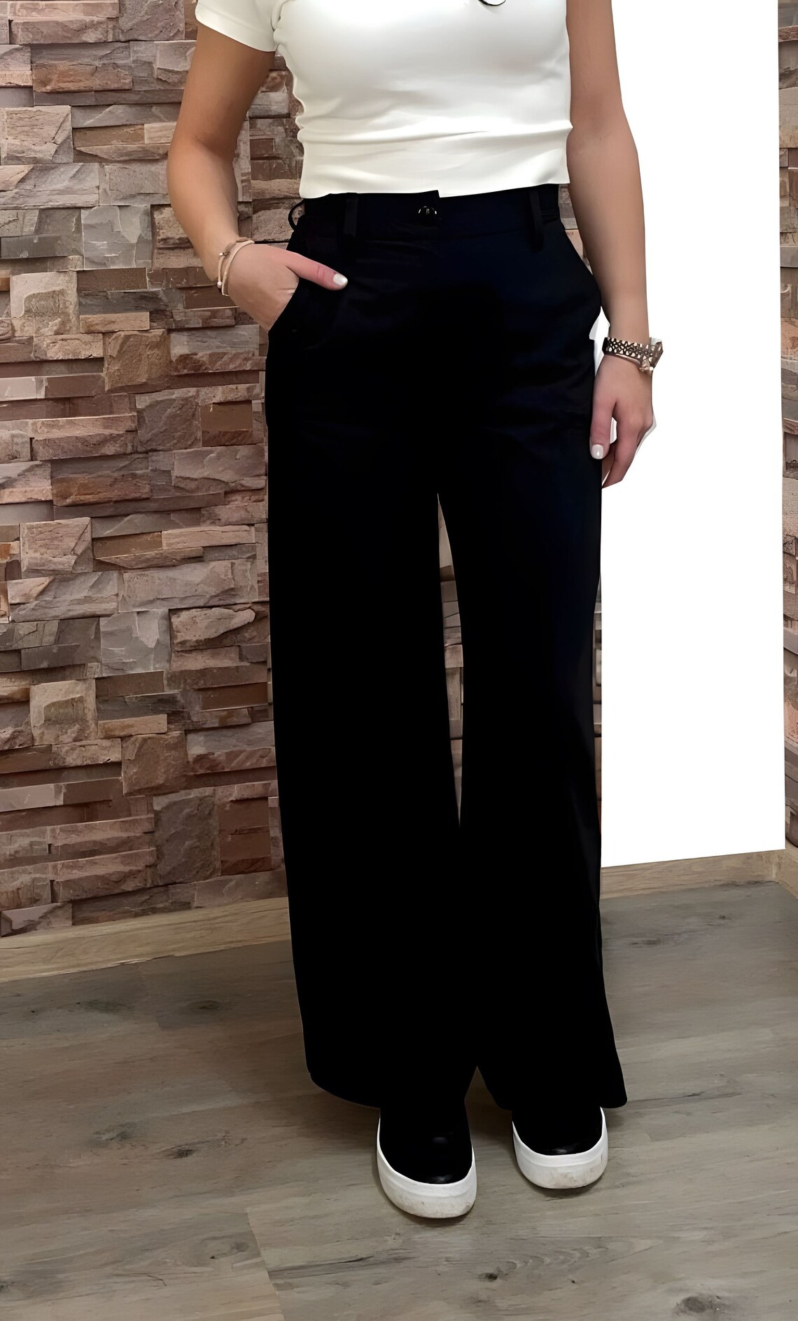 High Waist Women Pants / Wide Leg Trousers / Palazzo Pants / Elegant ...