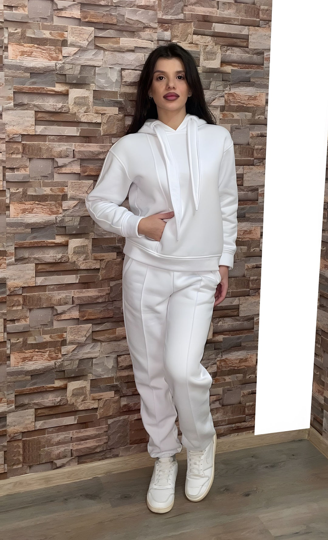 Two Piece Tracksuit Outfit With Hoodie and Pockets / Two Piece Athletic ...