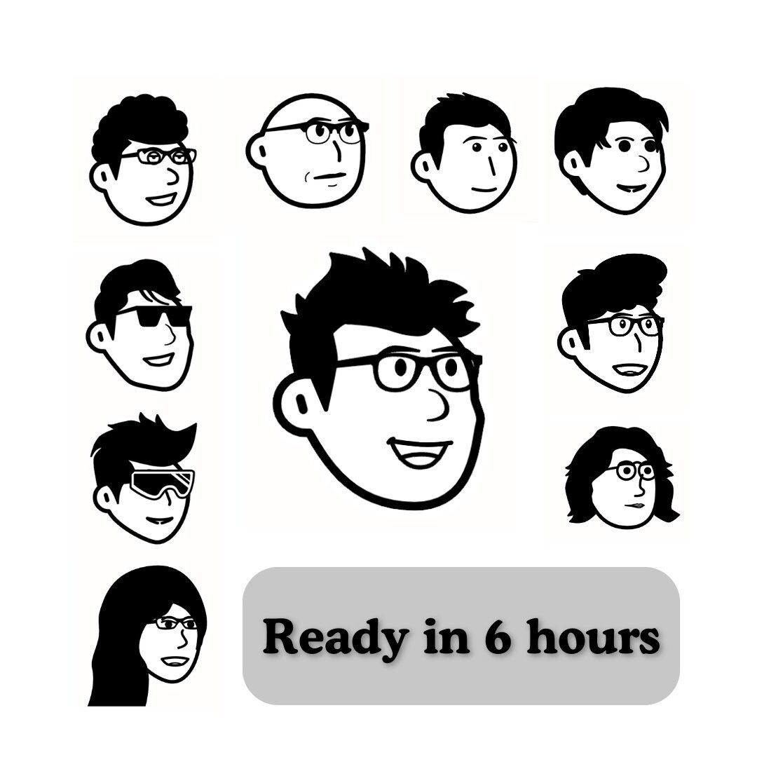 Custom Minimalist Digital Notion Avatar Avatar for Your Social Media - Etsy