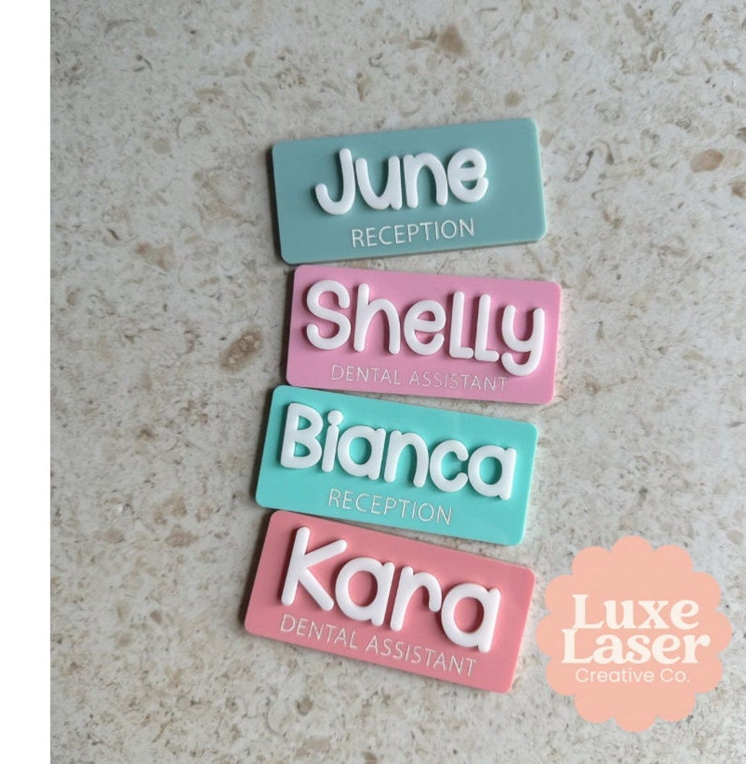 Name Badge, Personalised Name Badge, Fun, Bright, Colourful, Work Badge ...