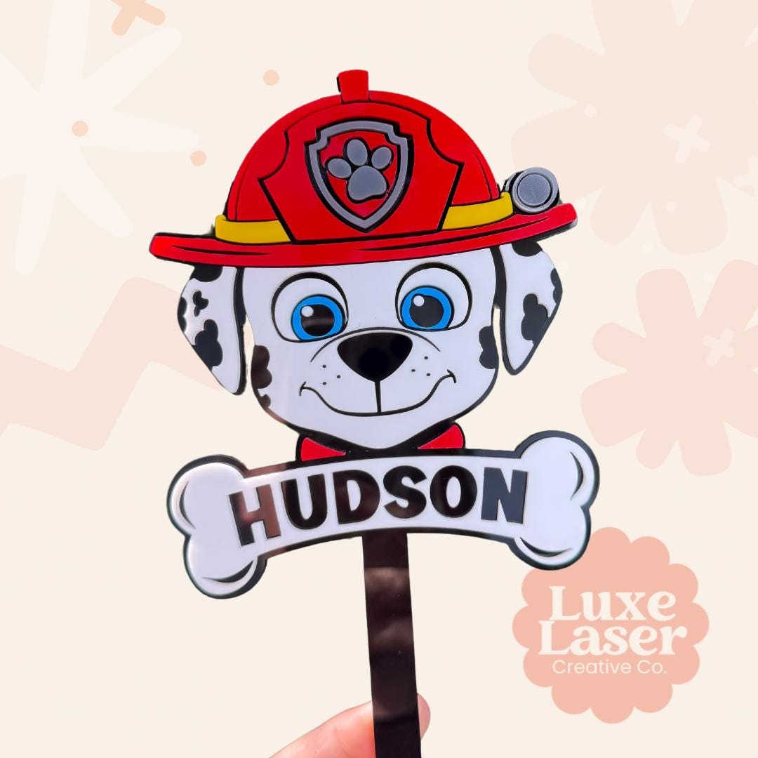 Paw Patrol Cake Topper, Marshall Cake Topper, Paw Patrol Theme, Double ...