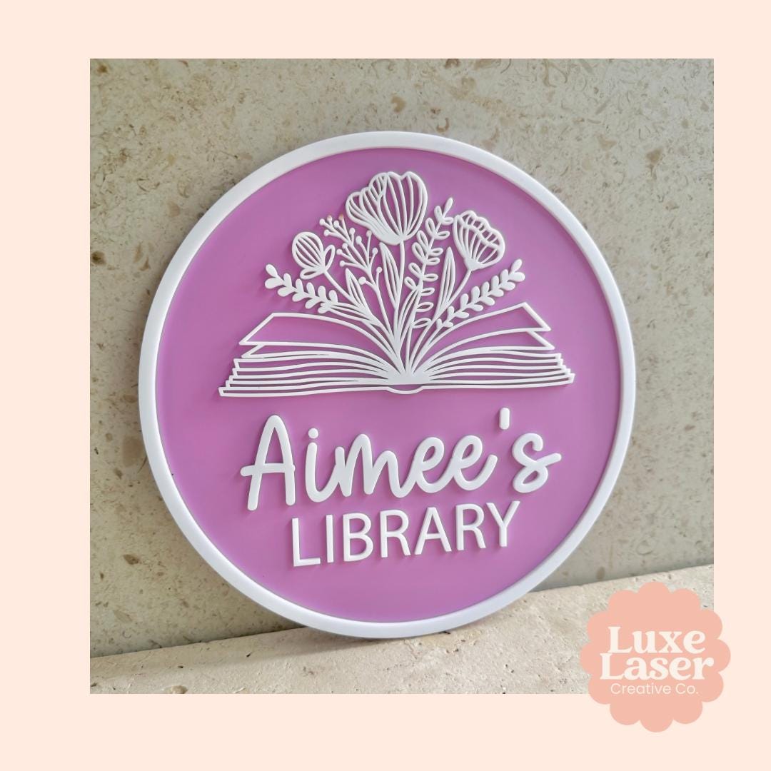 Library Room Sign, Personalised Sign, Reading Room Sign, Library Door ...