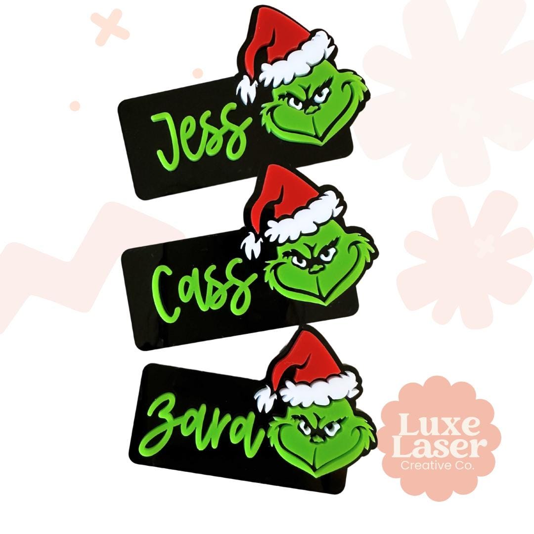 Grinch Badge, Christmas Name Badge, Grinch Name Badge, Personalised ...