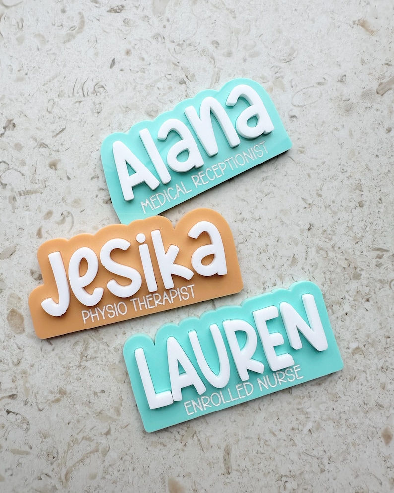 Personalized Acrylic Name Badge: Fun Magnetic Work Tag - Etsy Australia