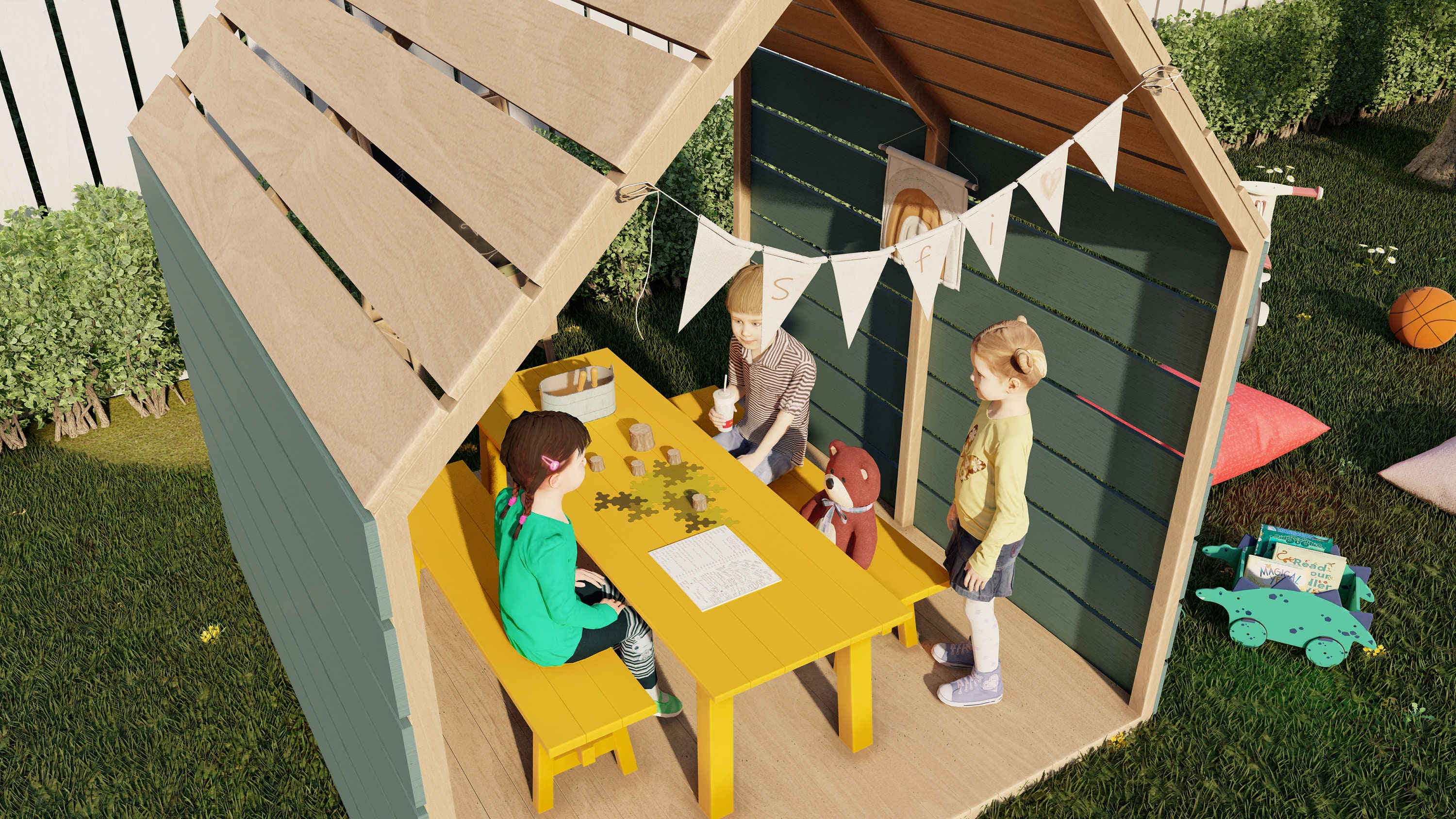 Triangle Playhouse Plans for Kids, Kids Activity House, Architectural ...