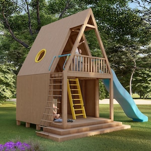 TRIANGLE PLAYHOUSE PLAN. Playhouse Plans for Kids, Architecture Wooden ...