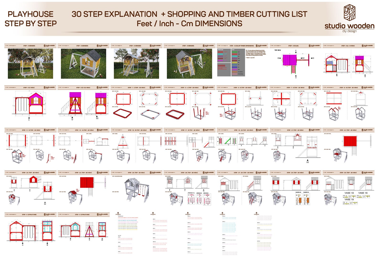 Playhouse Plan Swing Set. Playhouse Plans for Kids, Architecture Wooden ...