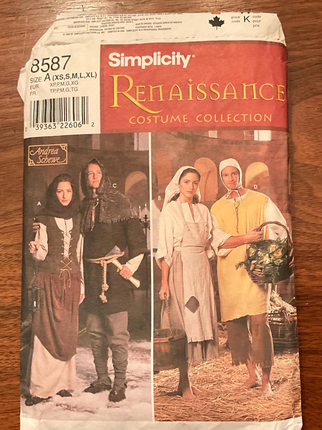 Renaissance Costume Collection Sewing Pattern, XS-XL, Adult, Pants ...