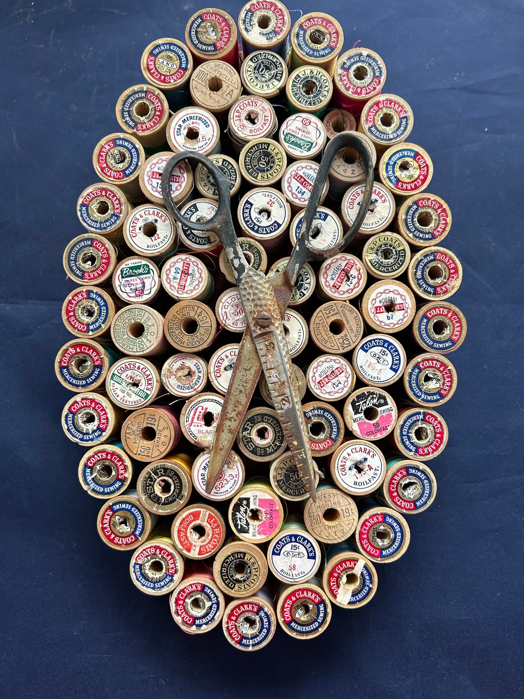 Vintage Thread Spool Art Assemblage: Upcycled Sewing Decor - Etsy