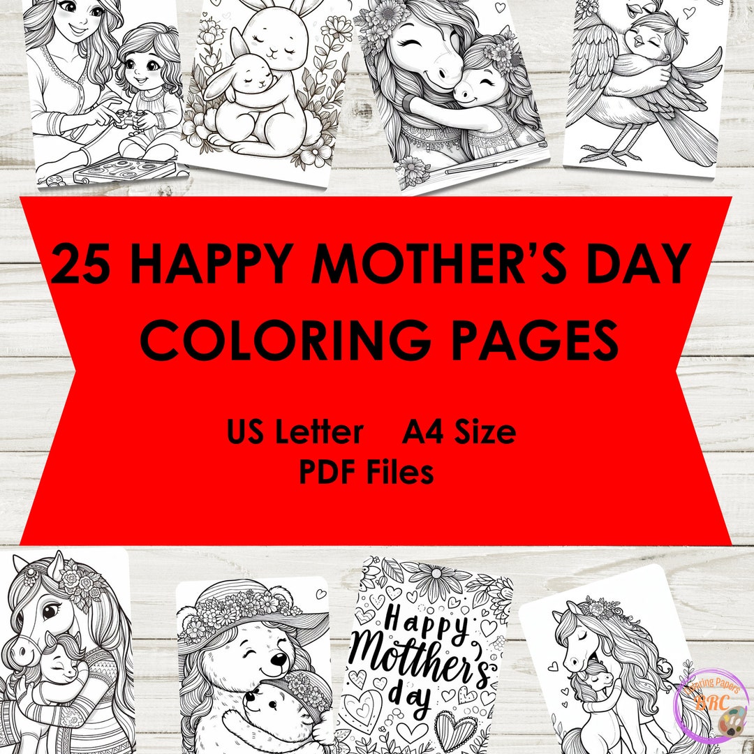 Mother's Day Coloring Pages, Animal Mothers Day Coloring Sheet ...