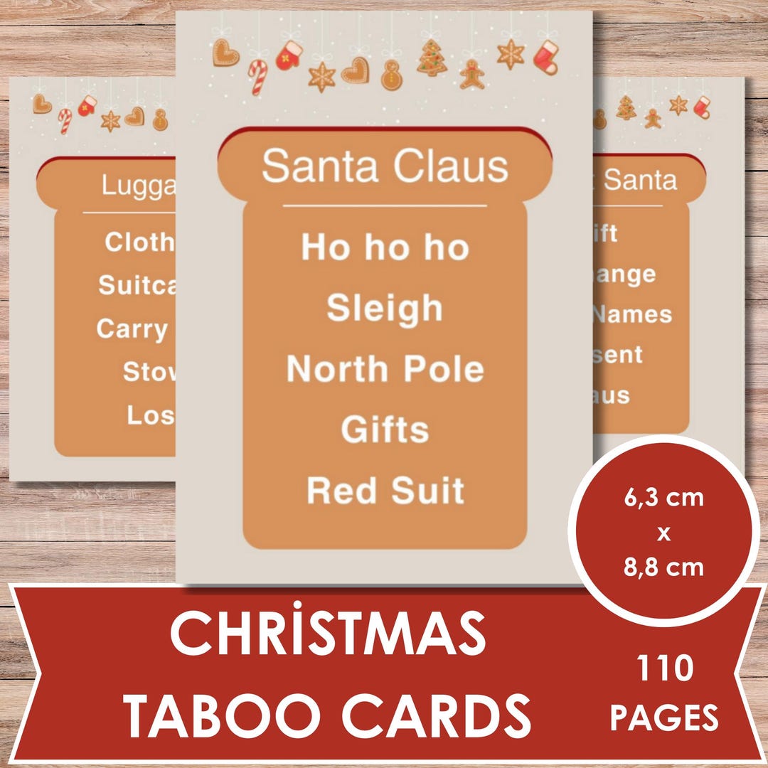 Christmas Game, Christmas Taboo Game, Forbidden Words, Christmas Party ...