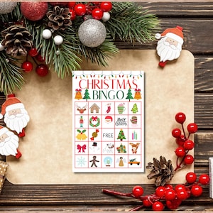 Christmas Bingo Game, Xmas Printable Bingo Cards, Hallmark Movie Bingo ...