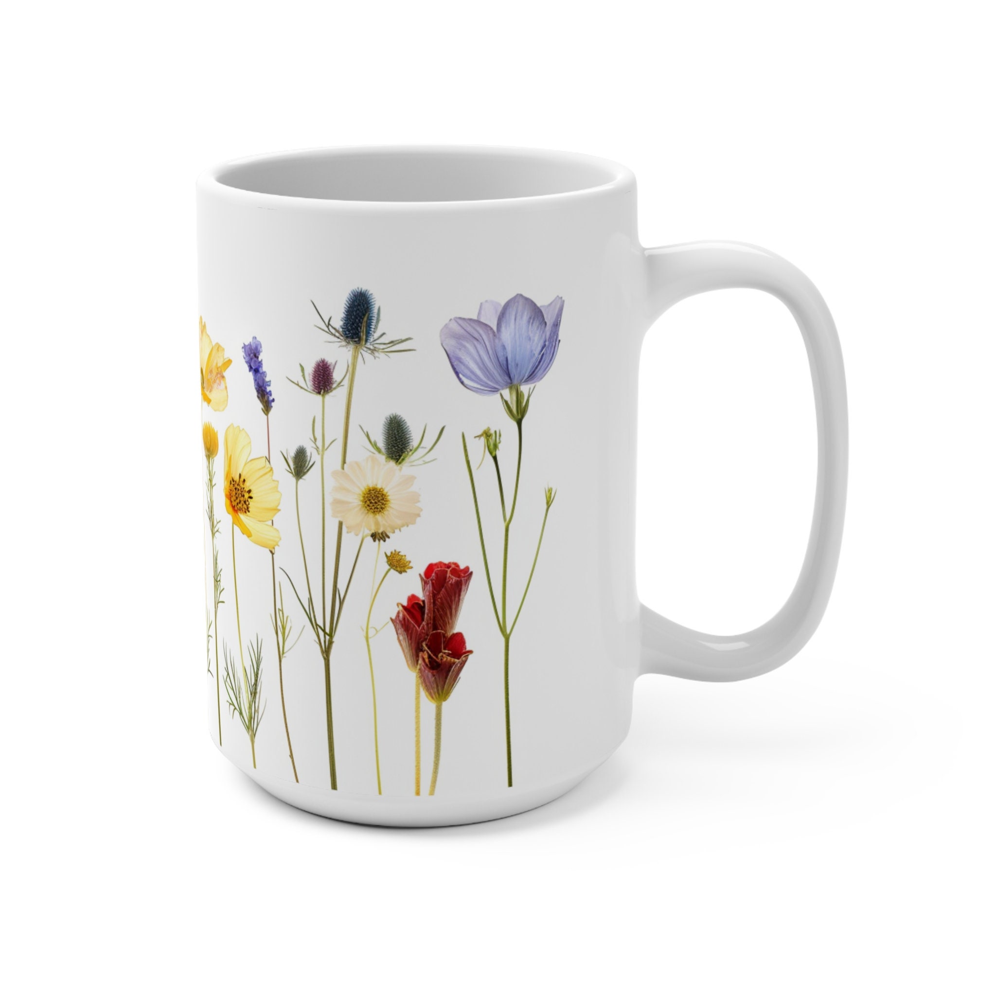 Wildflower Mug Design for Nature Lovers 15oz - Etsy