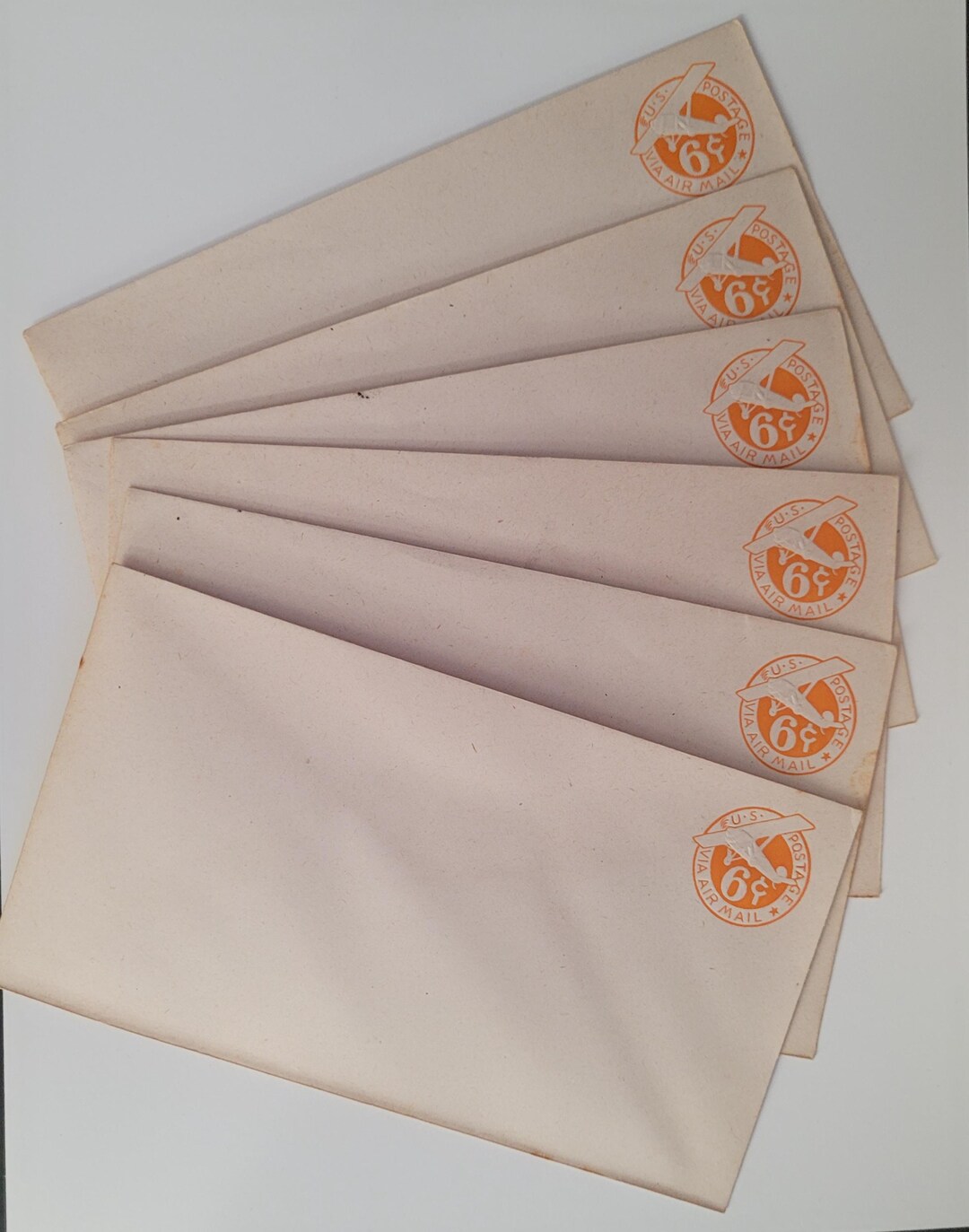 Vintage Pre-stamped Envelopes U.S. Airmail 6c - Set of 6 - Etsy