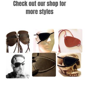 Unisex Leather Eye Patch Cosplay Costume - Choose Brown, Distressed, or ...