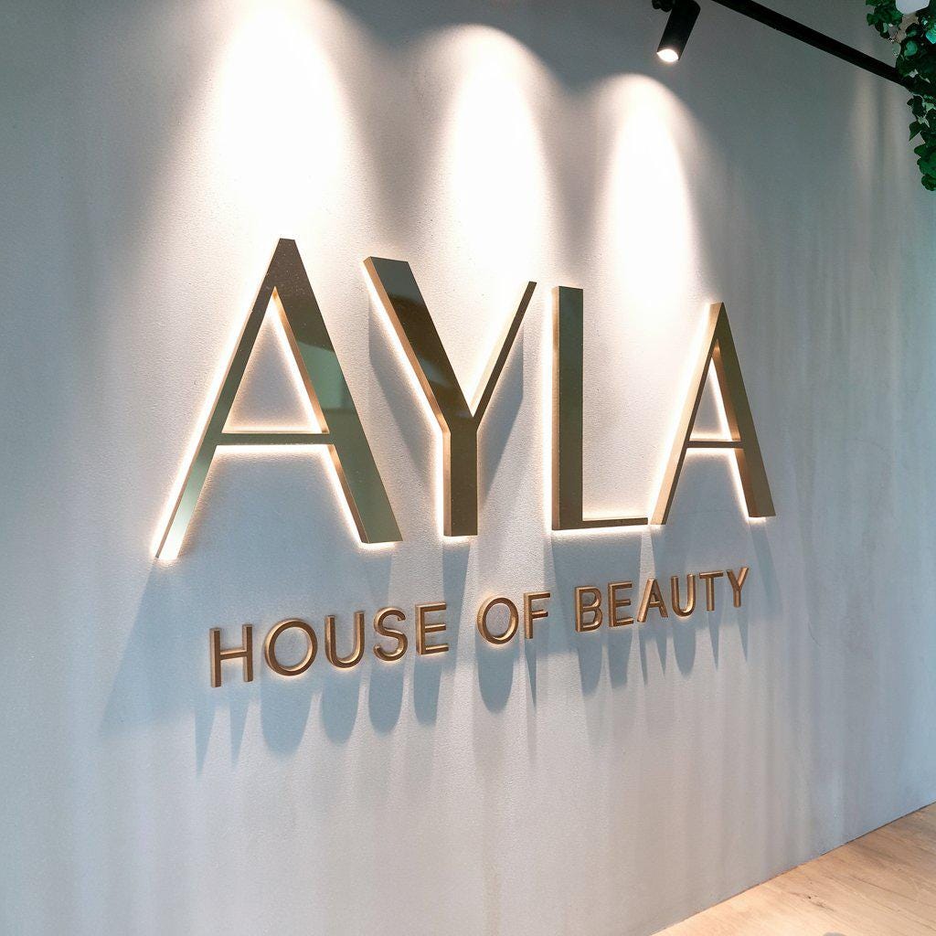 Laser Cut Metal Sign Light up Salon Sign Reception Wall Logo Sign ...