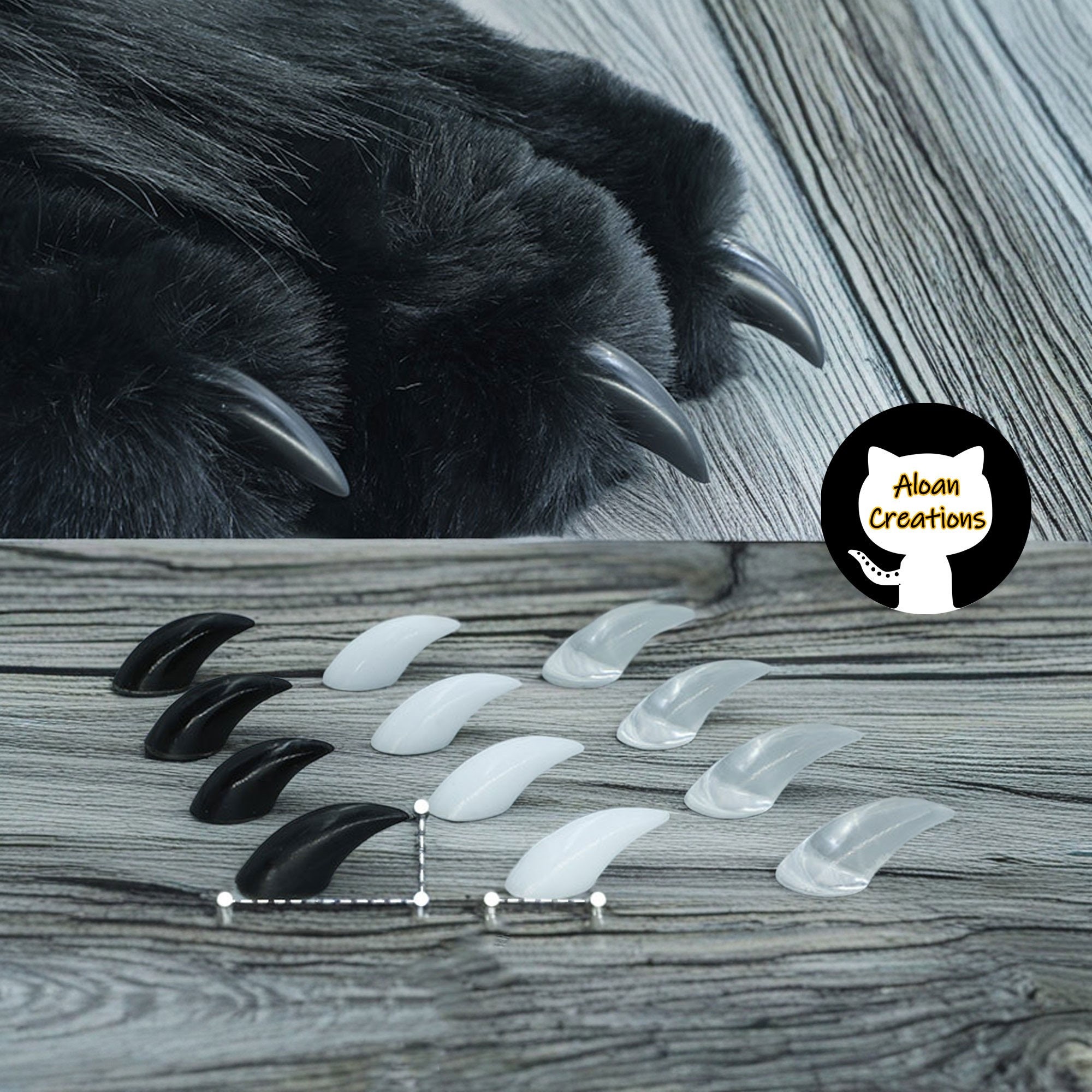 9 Colorsfursuit Claws, Furry Nails, Handmade Colorful Furry Animal ...