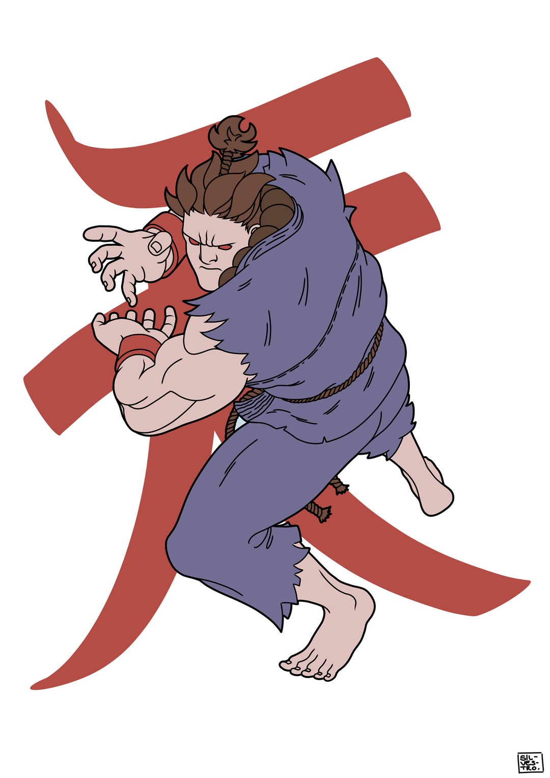 Digital Color Drawing/illustration of the Street Fighter Character ...